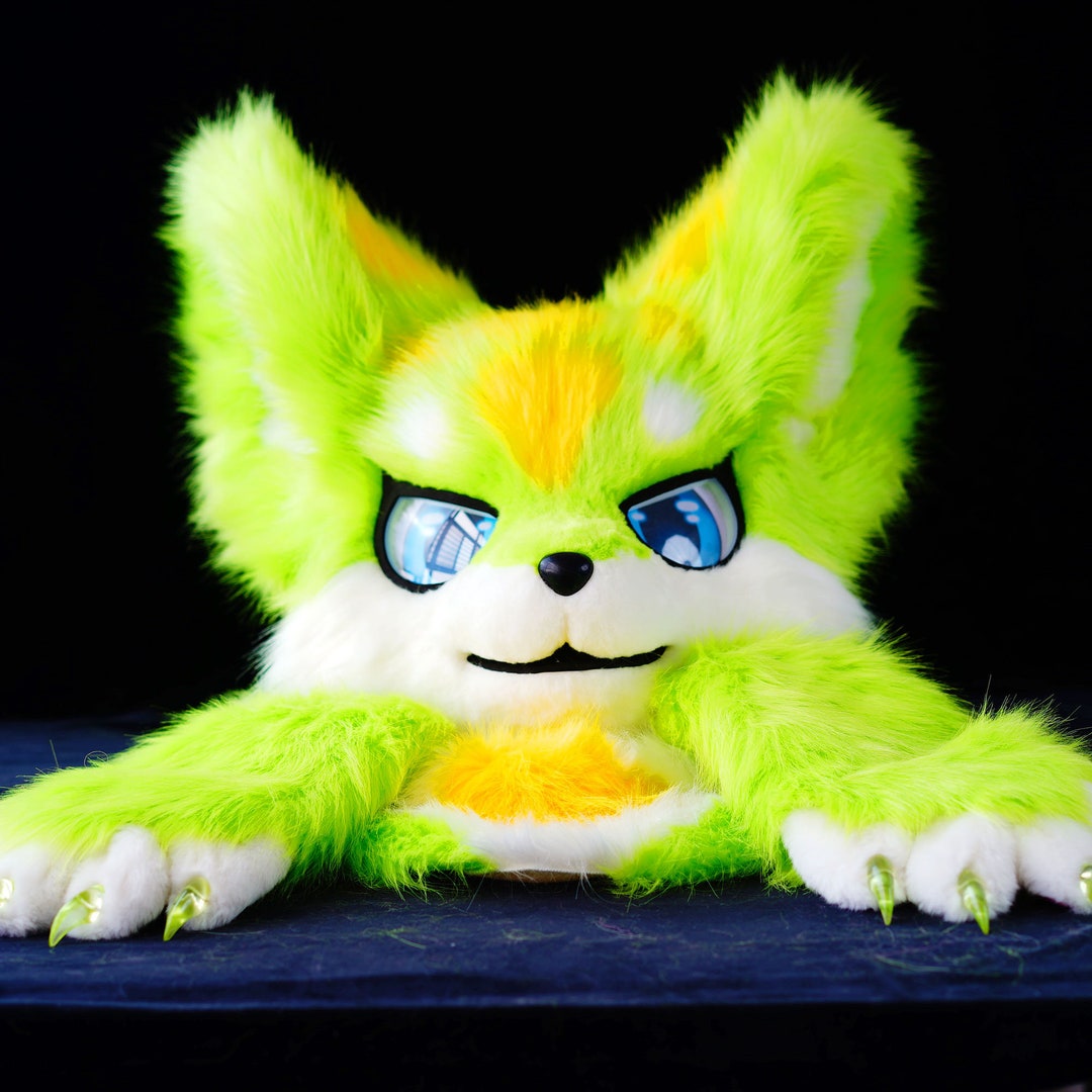 Elf green fursuit head,kemono fursuit mask, furry, furry gift, cosplay ...
