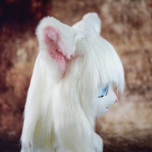 Cute All White Kigurumi Full-cover Mask | Soft Plush Cosplay Furrysuit ...