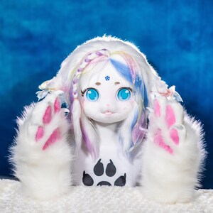 Snow Elf Furry Mask Head | Kigurumi Fursuit Head Convention Wear | Full ...