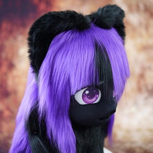 Gothic Purple and Black Cat Kigurumi Full-cover Mask Eyes-catching ...