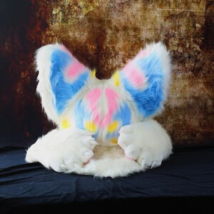 White Kemono Fursuit Head Mask, Furry Gift to Friend Kid Adult Partner ...