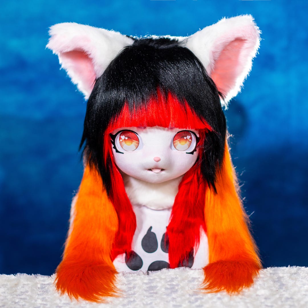 Orange and Black Kigurumi Kemono Cosplay Mask | Full Cover Kawaii ...