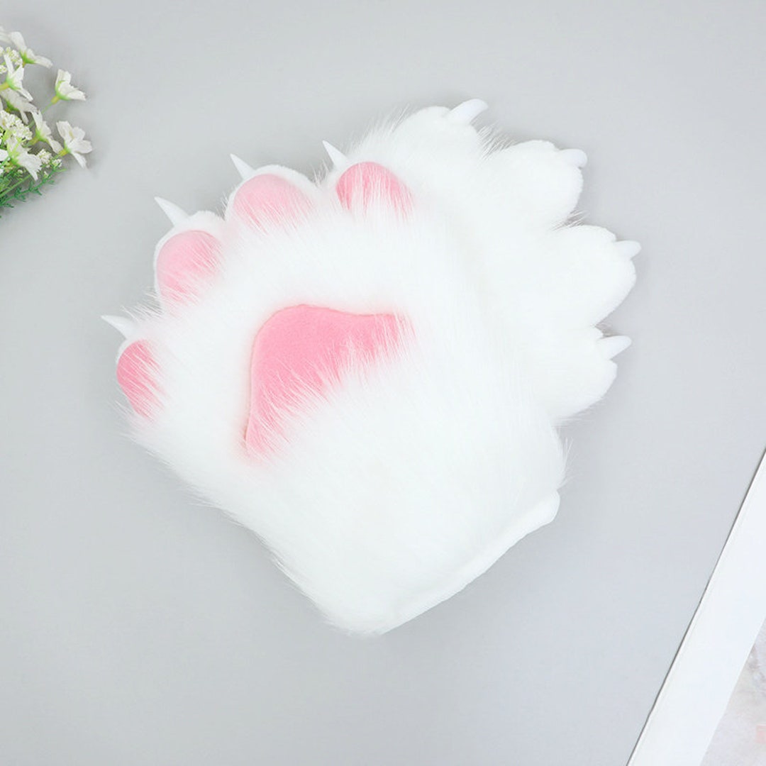 White-pink Cat Paws Blue-pink Mat Paws Furry Paws Cosplay - Etsy