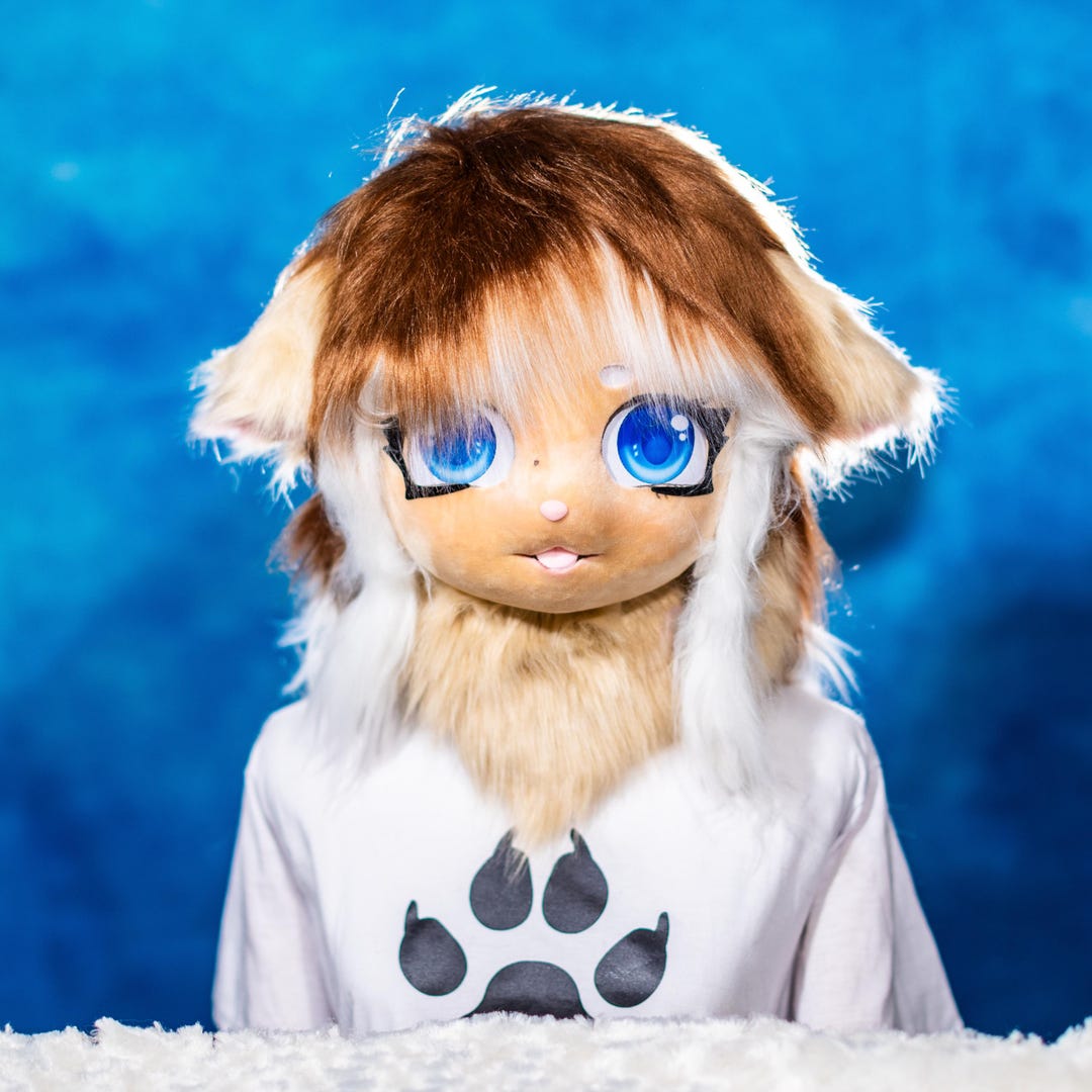 Brown Kigurumi Sheep Cosplay Mask Head | Furry Goat Head Anime ...