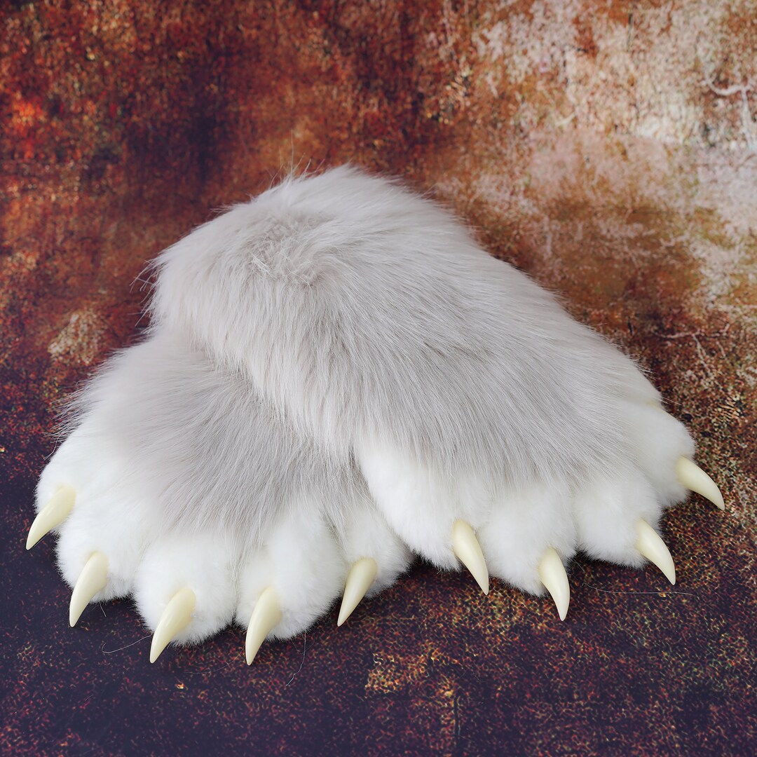 Silver Gray&white 4or5-finger Furry Paws With Pink Pads-realistic Furry ...