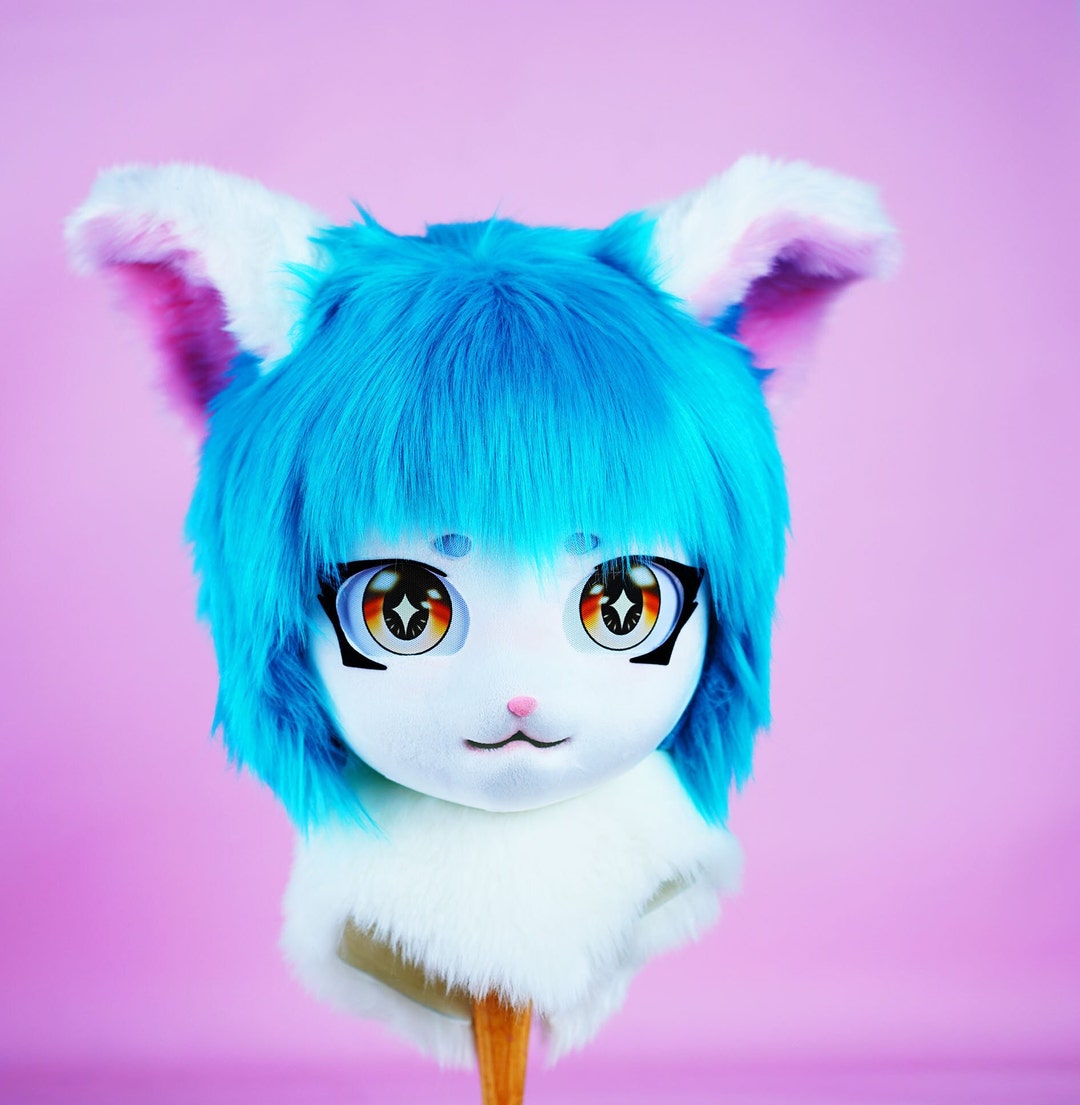 Kawaii Kig Mask Head Cute Fur Suit Head Mask For Fur Cosplay Handmade Kemono Head Fandom