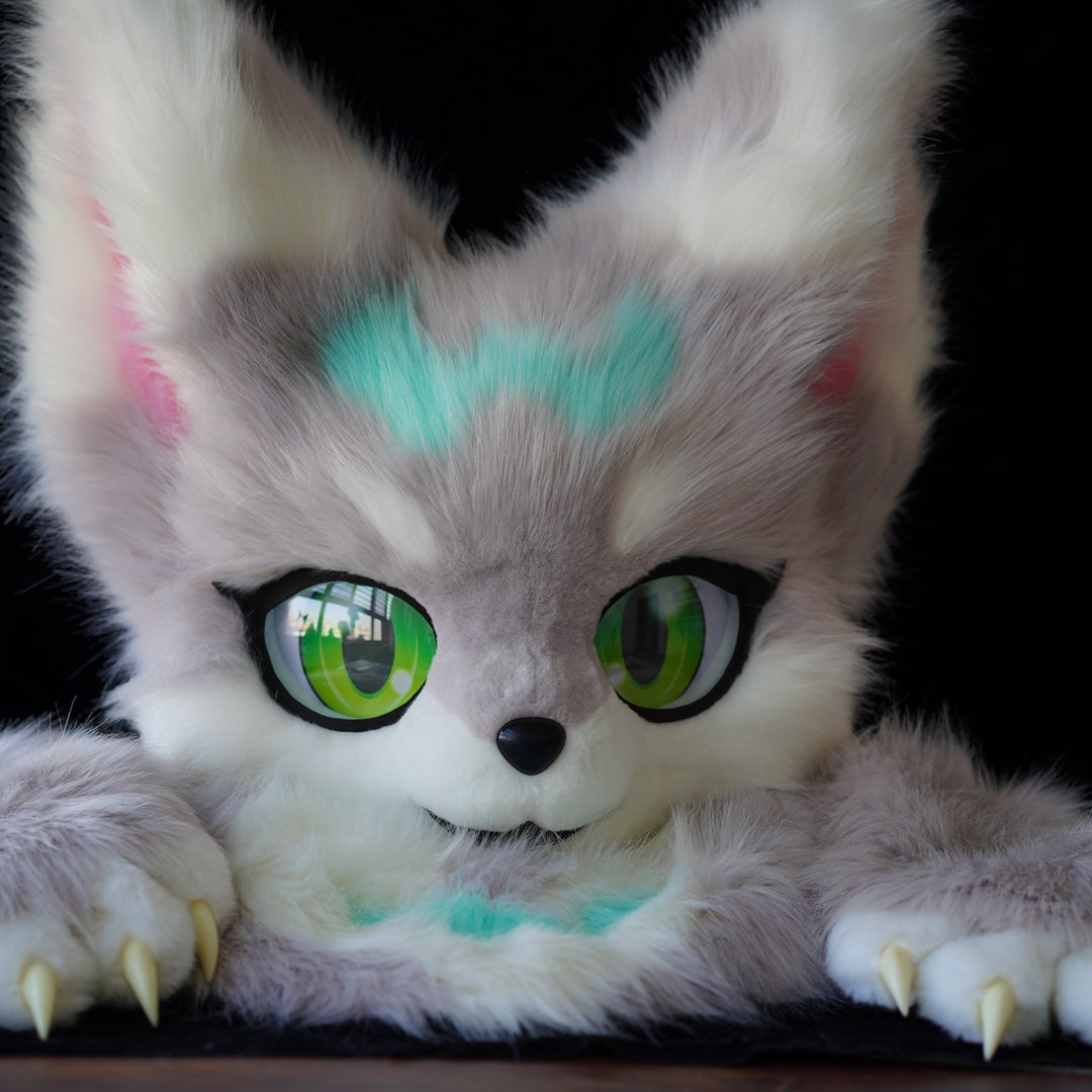 Light Gray Fursuit Head,kemono Fursuit Mask, Furry, Furry Gift, Cosplay ...
