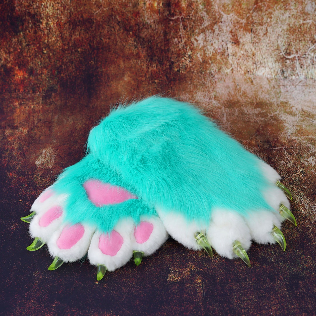 Green 5-finger Kemono Toony Fursuit Paws Gloves, Colorful Custom Paws ...
