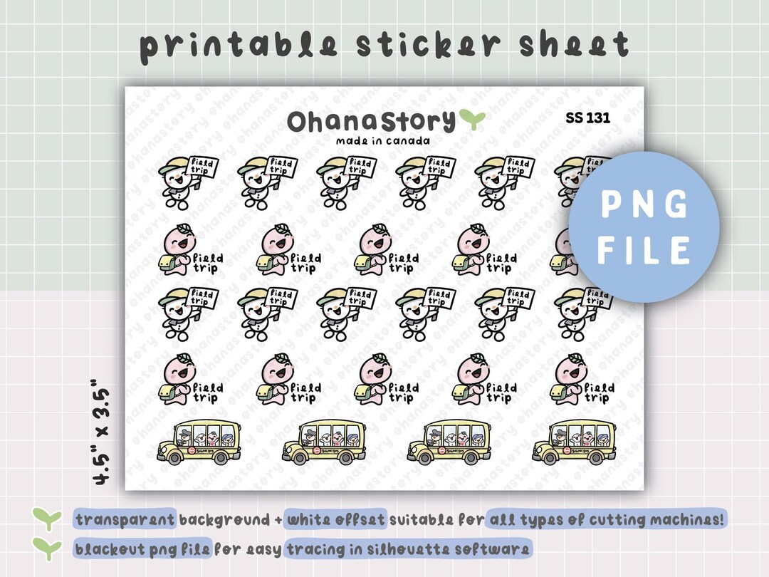 Printable Field Trip Stickers | Class Trip Planner Icons | Digital ...