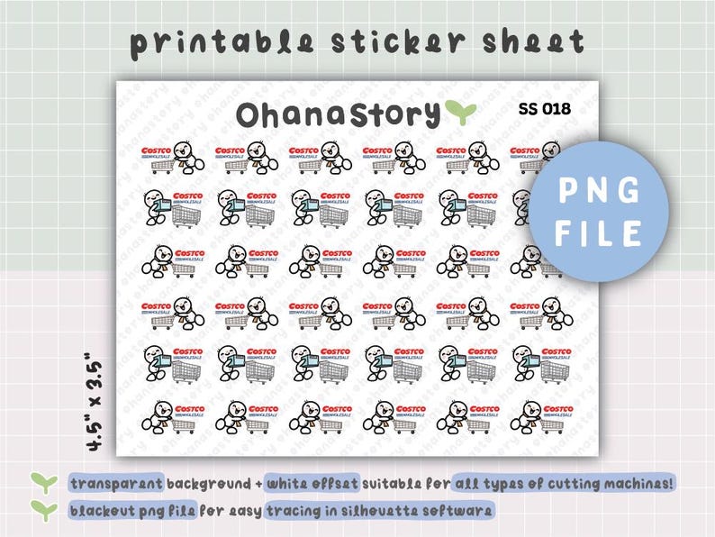 Printable Snomi at Costco Sticker | Funny Grocery Shopping Icon ...