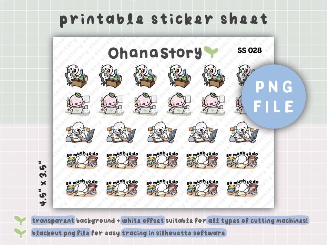 Printable Busy Work Stickers | so Much to Do Planner Icons | Digital ...