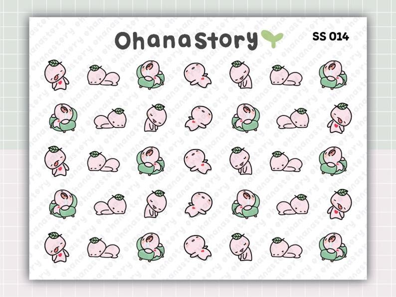 Printable Tired Buji Stickers | Kawaii Planner Mood Icon (digital ...