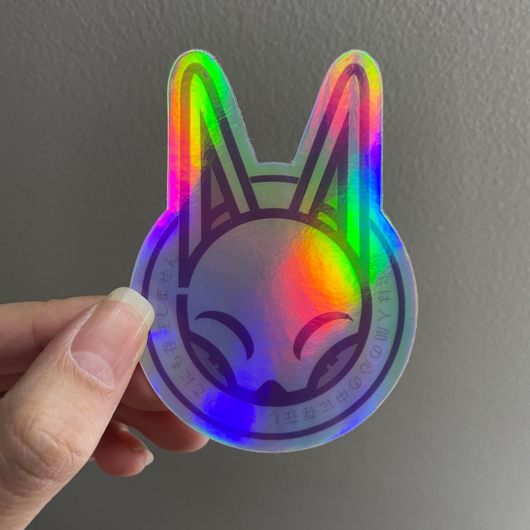 Thefaunas Fox Logo/japanese Kanji Holographic Vinyl Sticker - Etsy