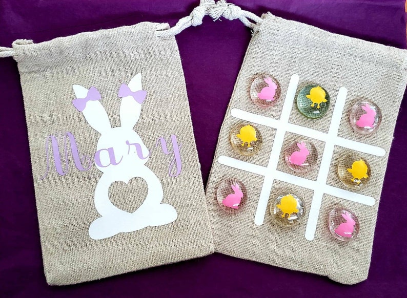 Kids Easter Personalized Travel Tic Tac Toe Game | Etsy
