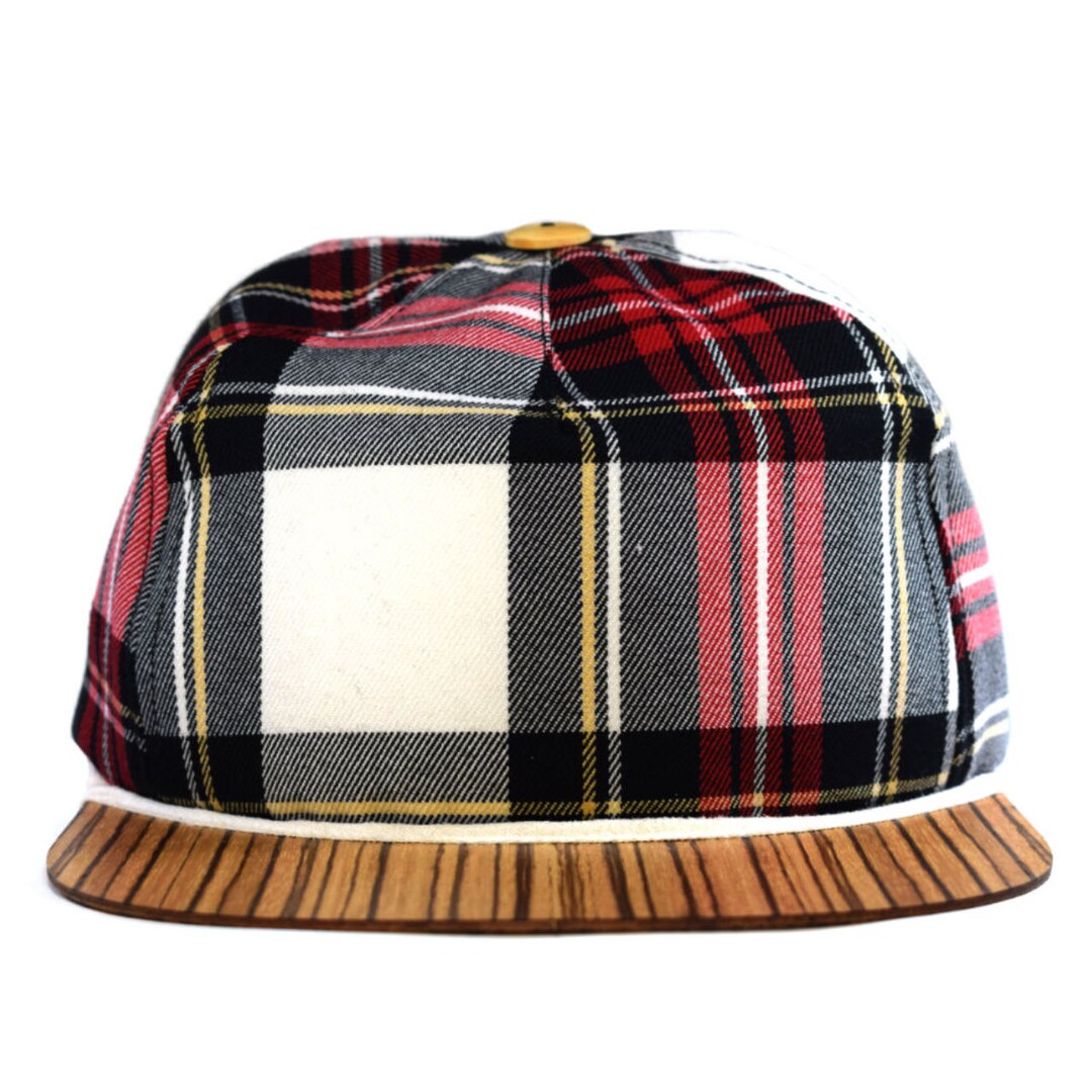 Red Cap Tartan With Unique Wooden Brim Made in Germany - Unisex ...
