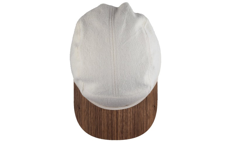 White Hat With Unique Wooden Brim Made in Germany Light & - Etsy