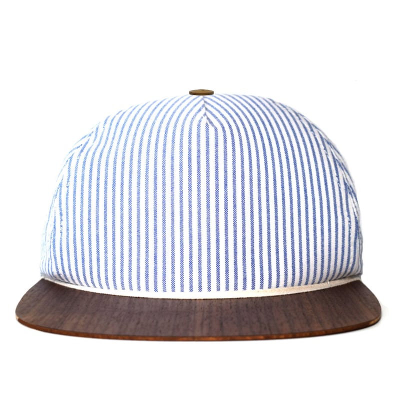 Summer Hat Striped With Unique Wooden Brim - Made in Germany ...