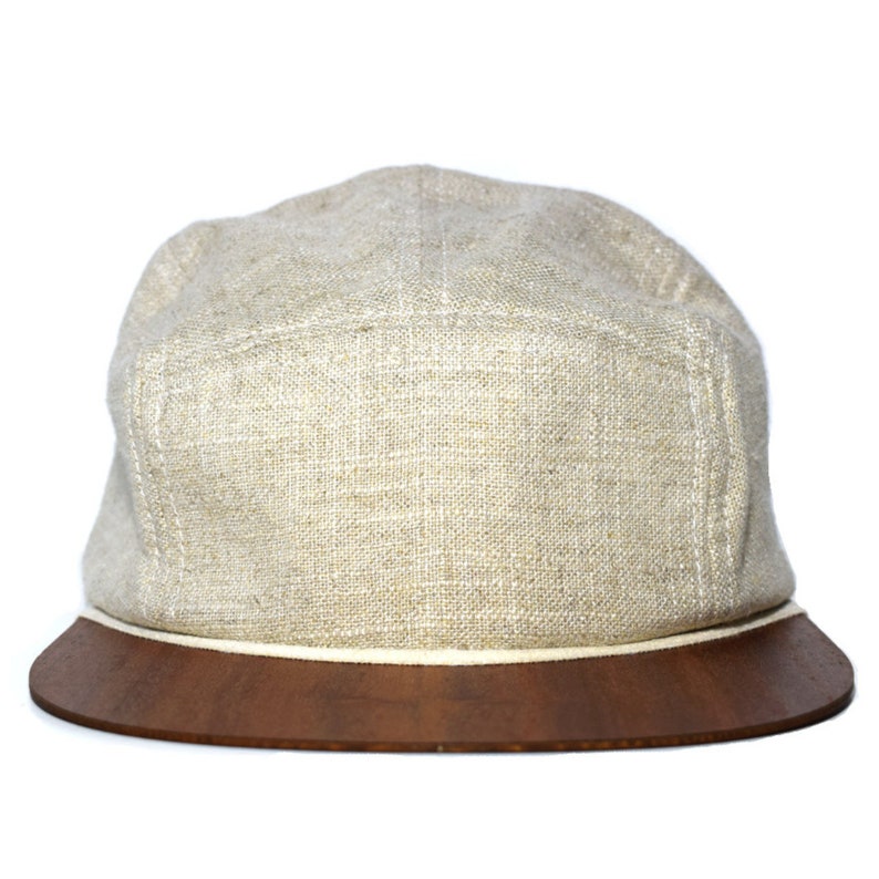 5 Panel Hat Beige With Unique Wooden Brim Made in Germany - Unisex ...