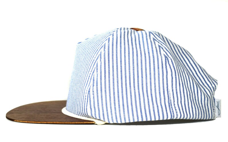 Summer Hat Striped With Unique Wooden Brim - Made in Germany ...
