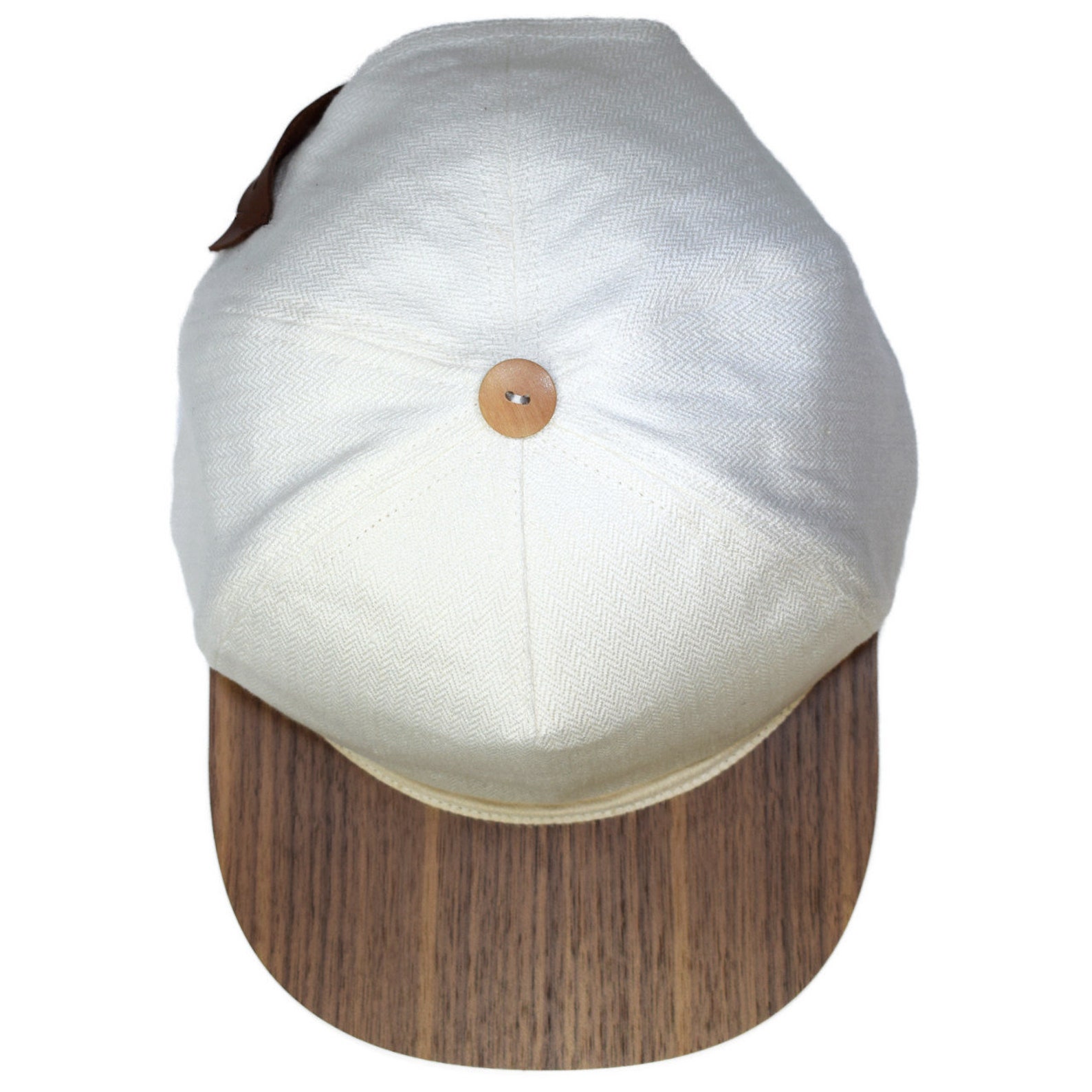White Hat With Unique Wooden Brim Made in Germany Light & Comfortable ...
