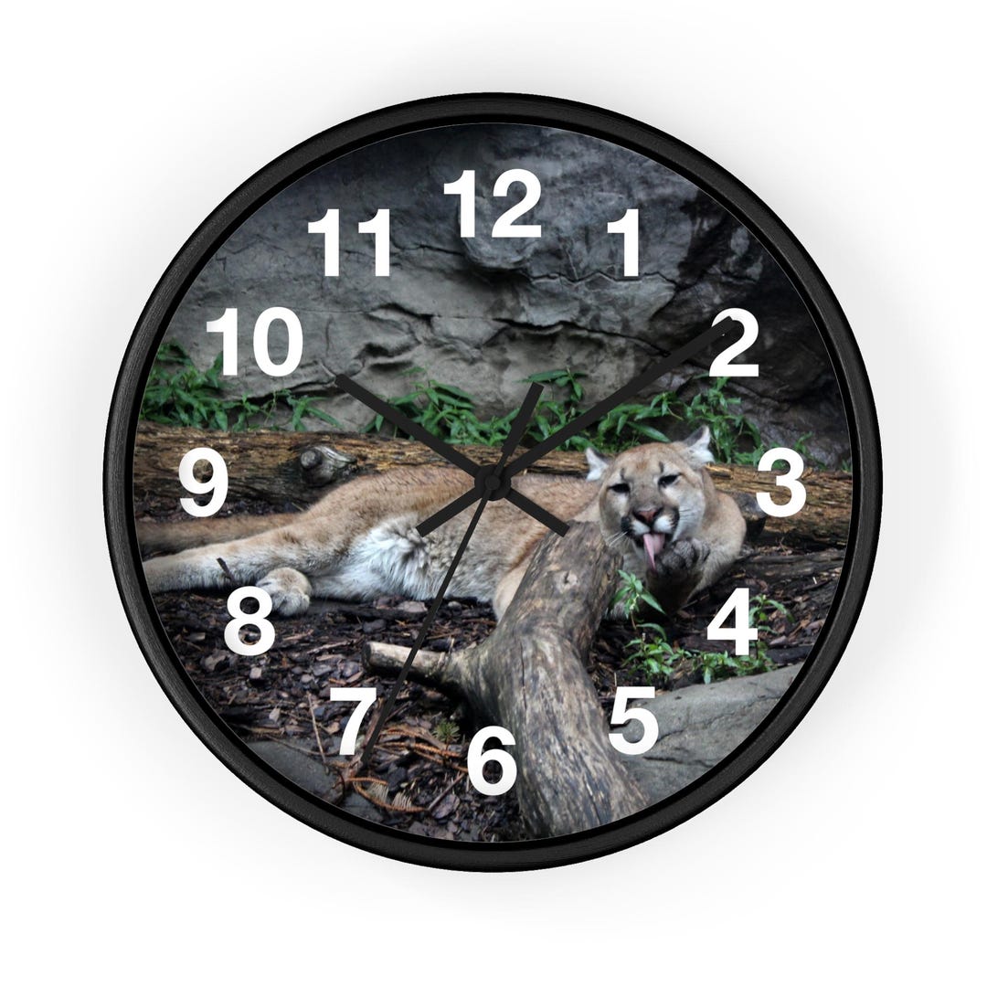 Mountain Lion Wall Clock: Wildlife Art Print, Nature Lover Decor - Etsy