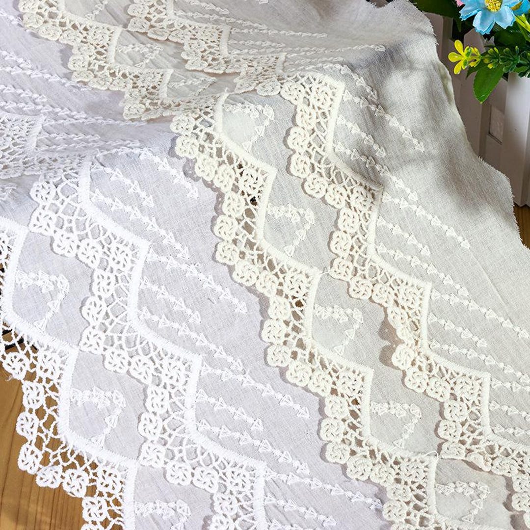 Scalloped Cotton Lace Trim: White Broderie Anglaise for Sewing & Crafts ...
