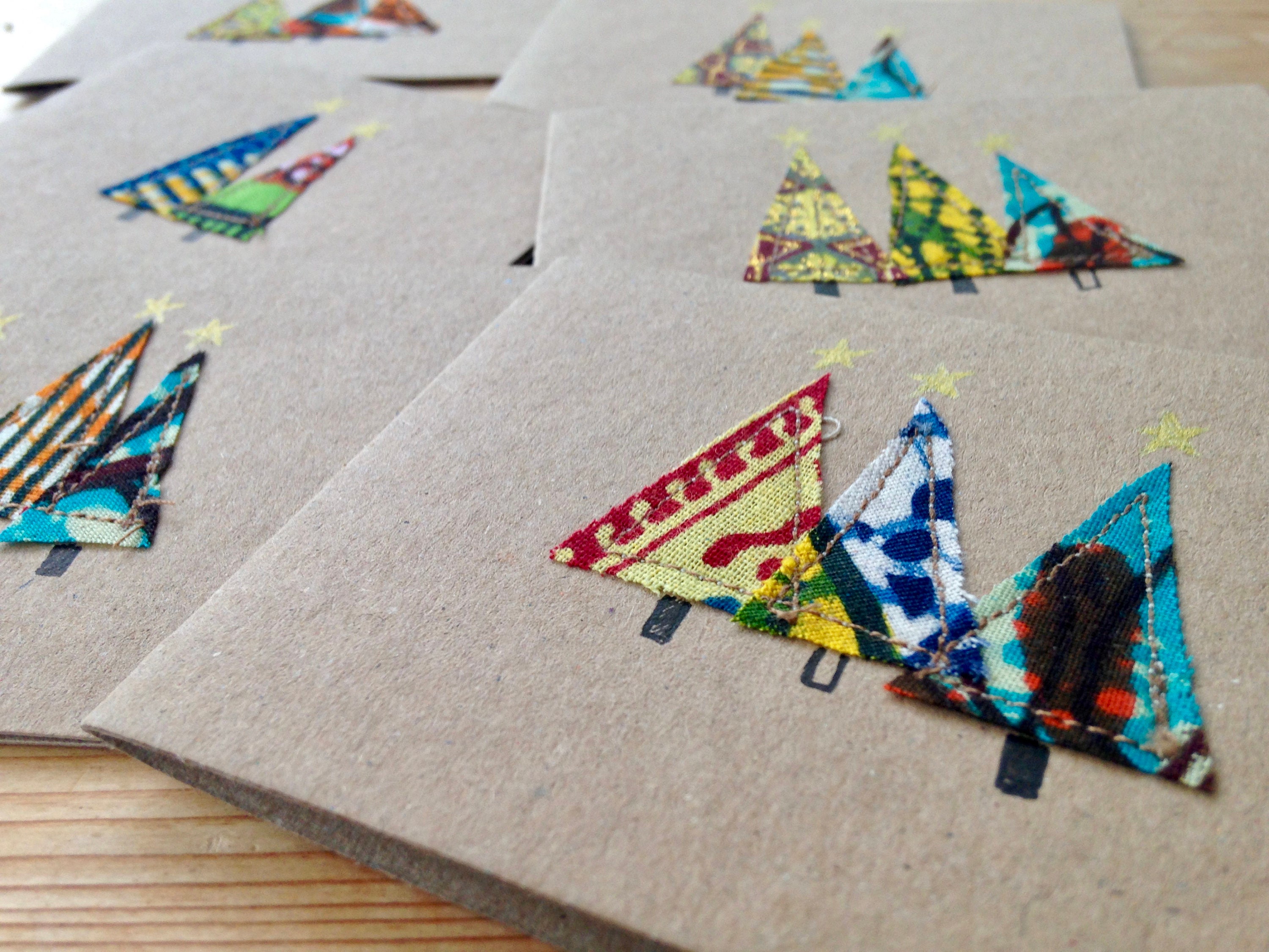 Hand Made (5 X Small) Christmas Cards - Unique Design, Handmade ...