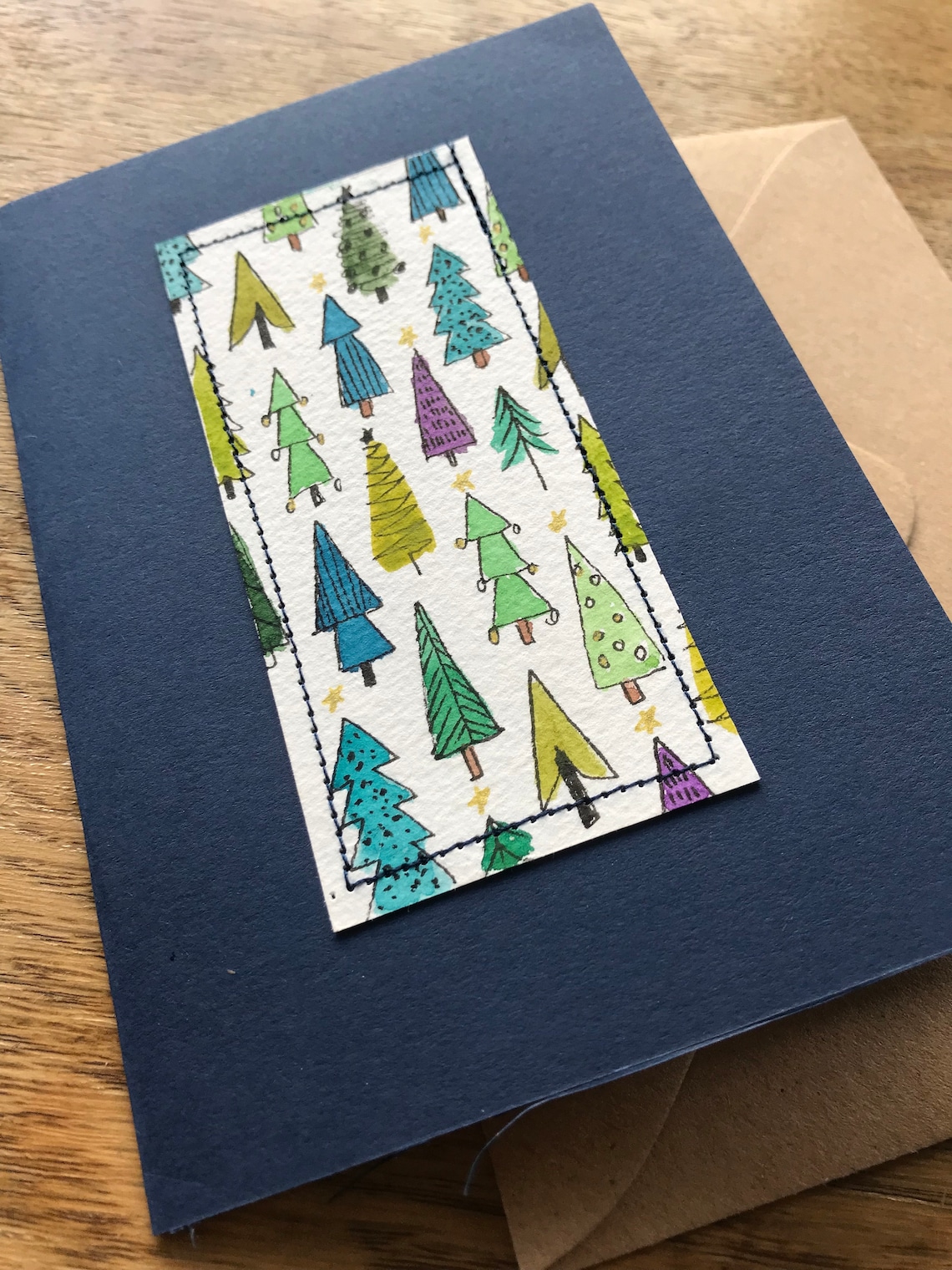 Homemade Christmas Cards, Hand Painted, Christmas Tree Design, Water ...