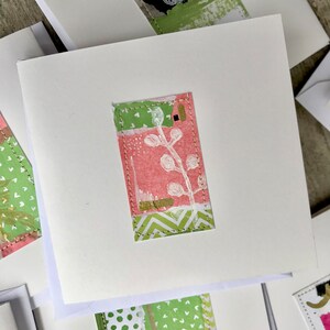 Homemade, Nature Inspired Printed Collage Cards - Greetings Card ...