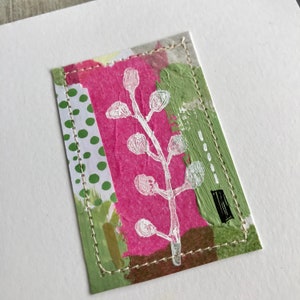 Homemade, Nature Inspired Printed Collage Cards - Greetings Card ...