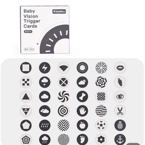 High Contrast Baby Flash Cards, Visual Stimulation Cards for Newborns ...