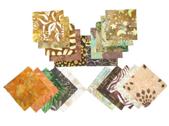Batik MINI Charm Packs 100% Cotton Fabric Quilter Pre Cuts 2.5" X 2.5 ...
