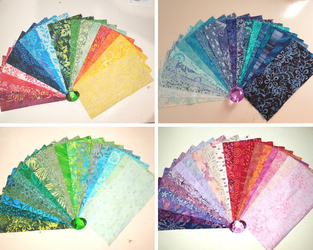 SECONDS - Layer Cakes 40 X Batik Fabric Quilting Craft Sewing 10" X 10 ...