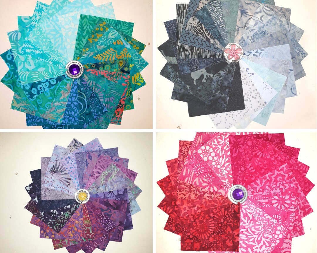 Batik Charms 40 X Batik Fabric Quilting Craft Sewing Charms 5 X 5 ...