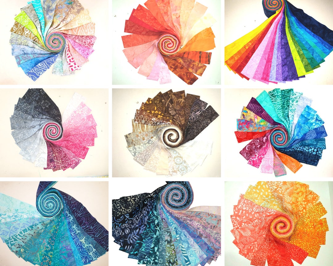 Batik Jelly Roll 100% Cotton Fabric Quilter 40pcs X 112cm X 6.35cm ...