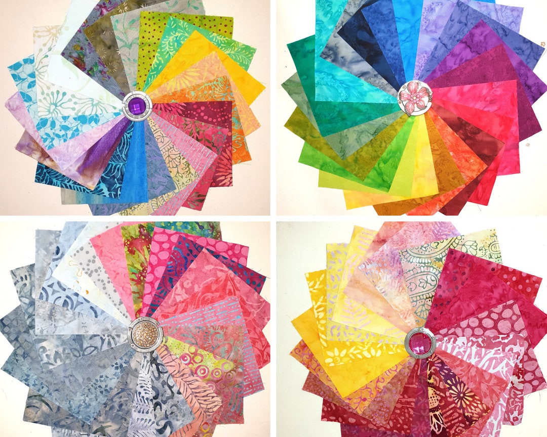 Batik Charms 40 X Batik Fabric Quilting Craft Sewing Charms 5 X 5 ...