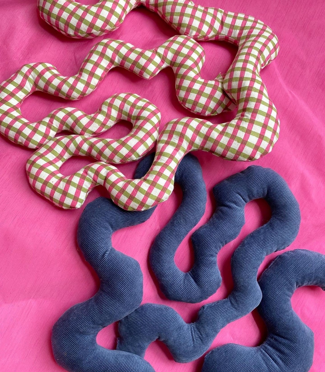Squiggle Stuffed Shape Colourful Cushion - Etsy