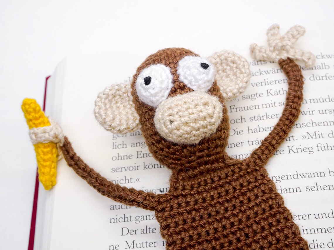 Monkey Bookmark Crochet Pattern Amigurumi PDF Pattern - Etsy