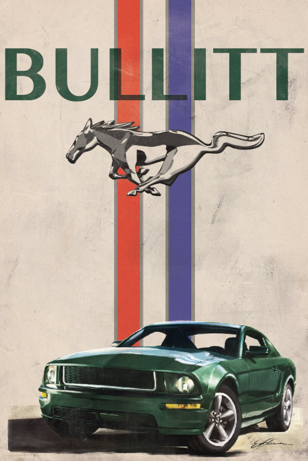2008 Ford Mustang Bullitt Poster - Etsy
