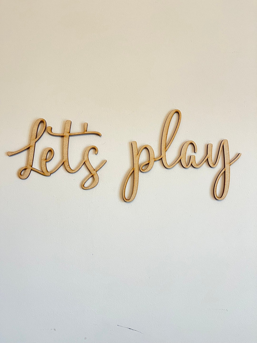 Let’s Play Word Art | MDF Wall Sign | Cut Out | Wall Decor | Photo Prop ...