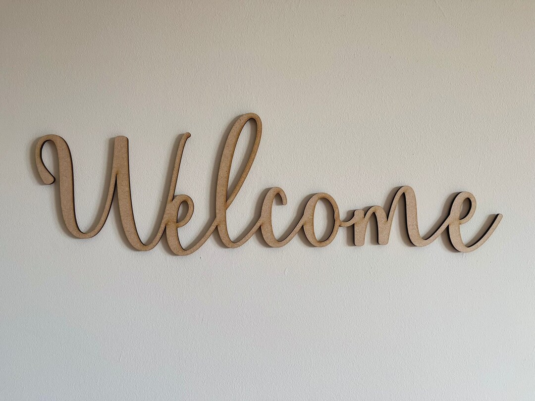 Welcome MDF Wall Wording Home Decor Welcome Sign Hallway Decor Entrance ...