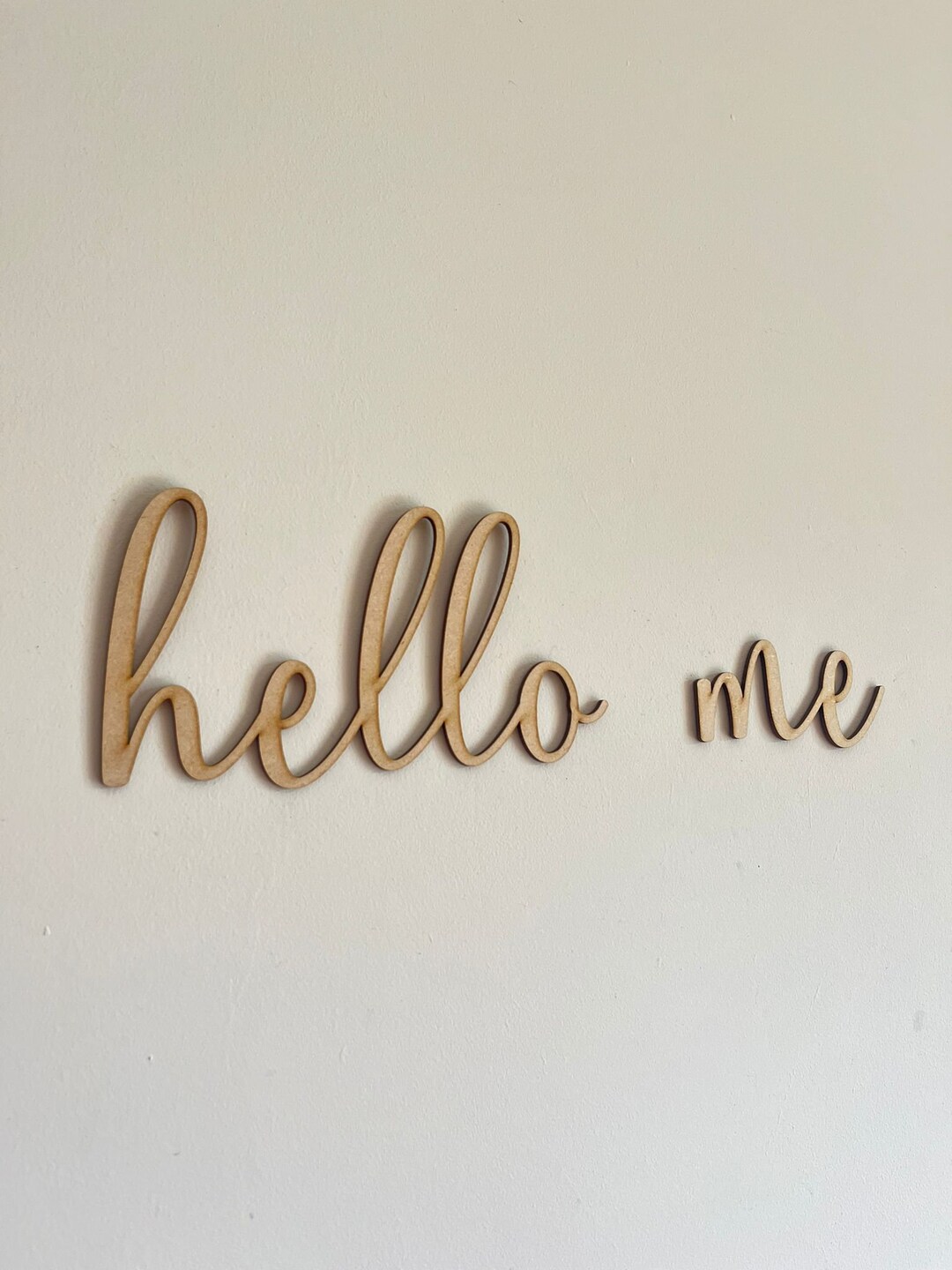 Hello Me Word Art MDF Wall Sign Cut Out Wall Decor Hello Positivite ...