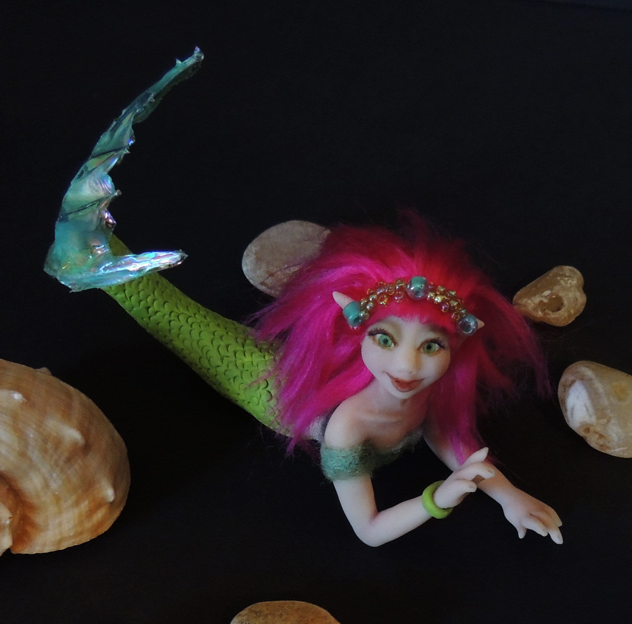 Dolls & Miniatures Polymer Clay Handmade Fairy Doll OOAK Mermaid ...