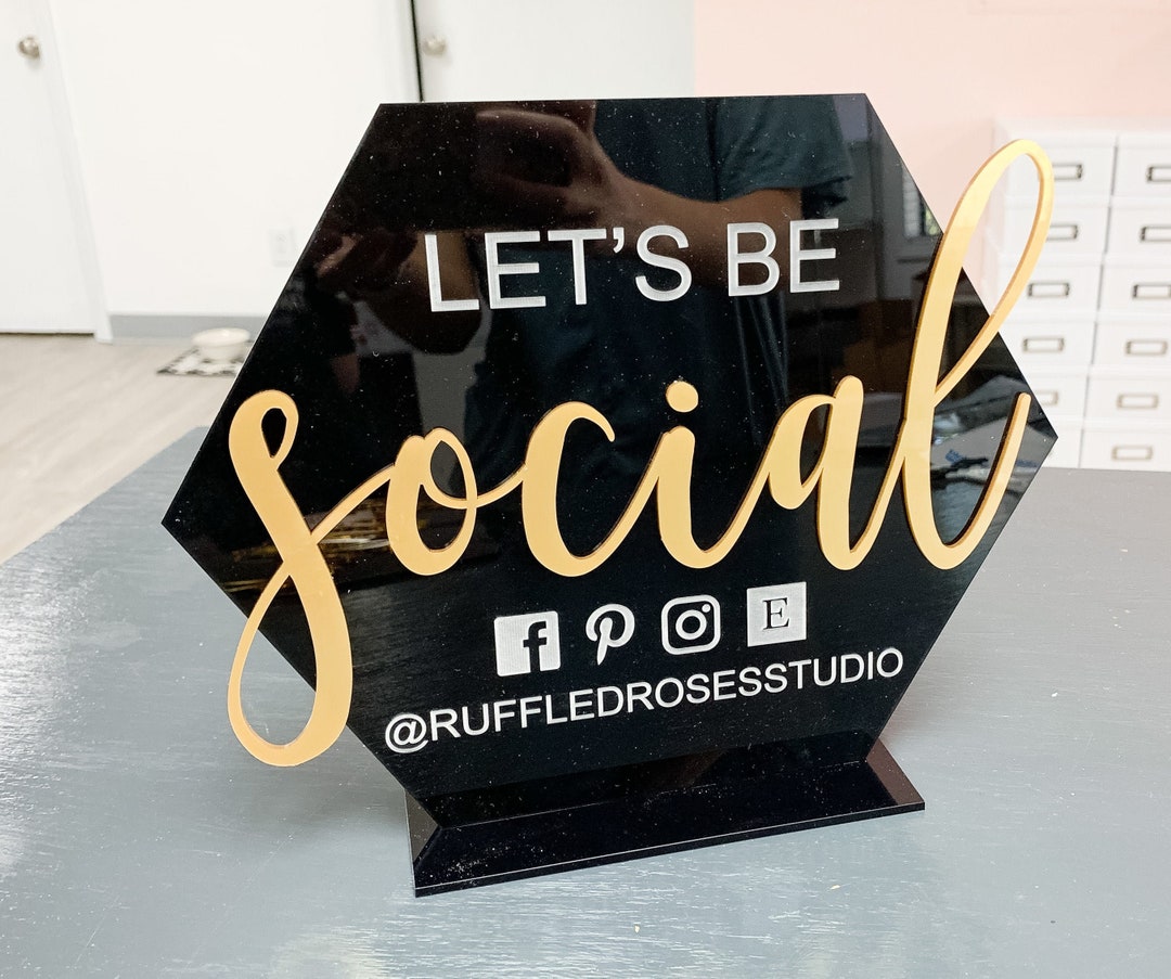 Social Media Sign | Boutique Sign Small Business Sign Instagram Handle ...