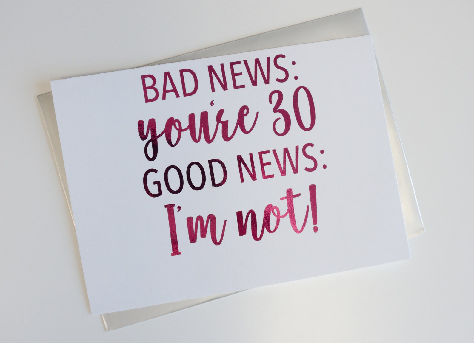 Bad News You're 30 Good News I'm Not Card Birthday - Etsy Bad News You're 30 Good News I'm Not Card Birthday - Etsy