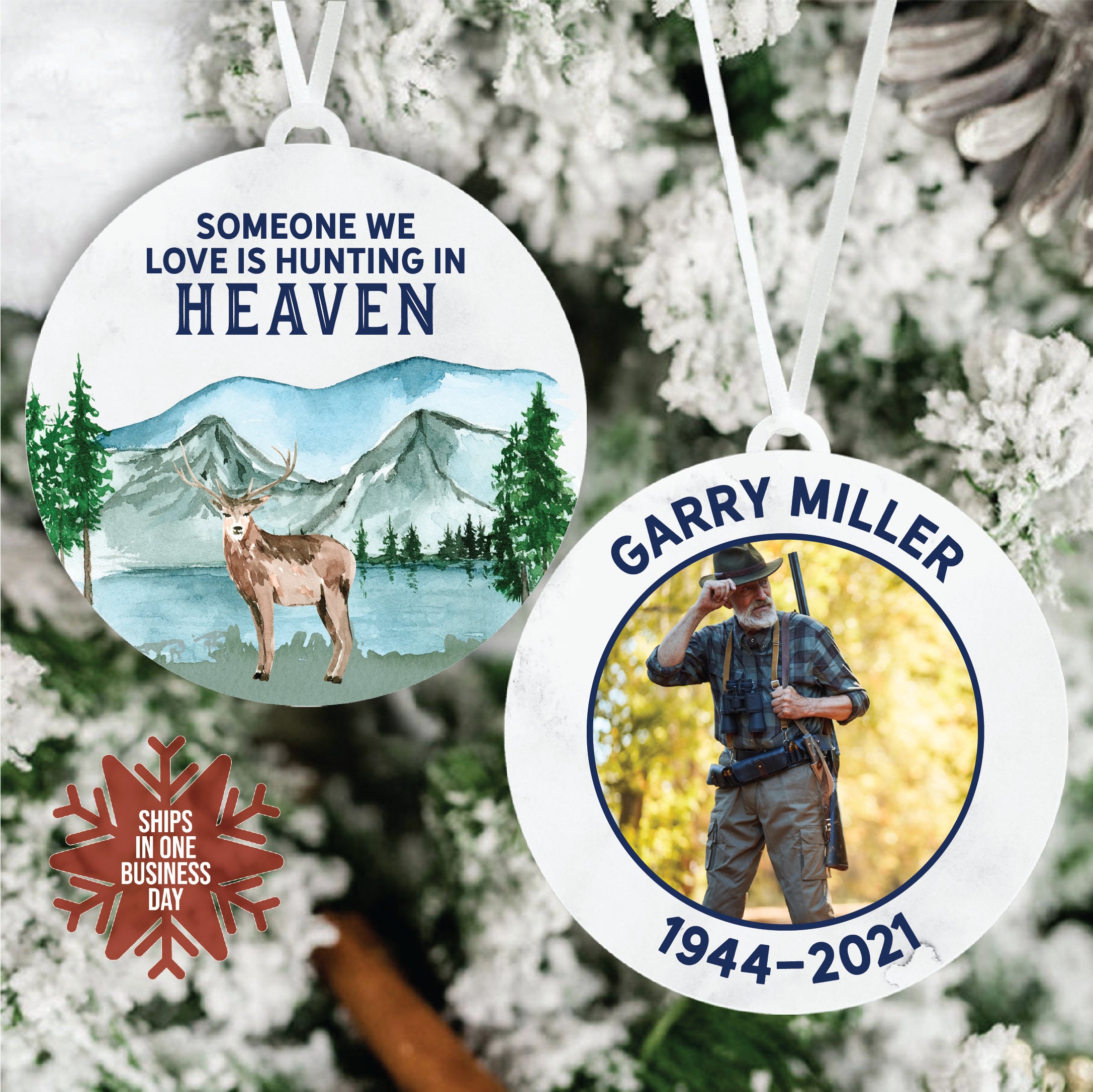 Hunting in Heaven Memorial Photo Ornament Remembrance - Etsy