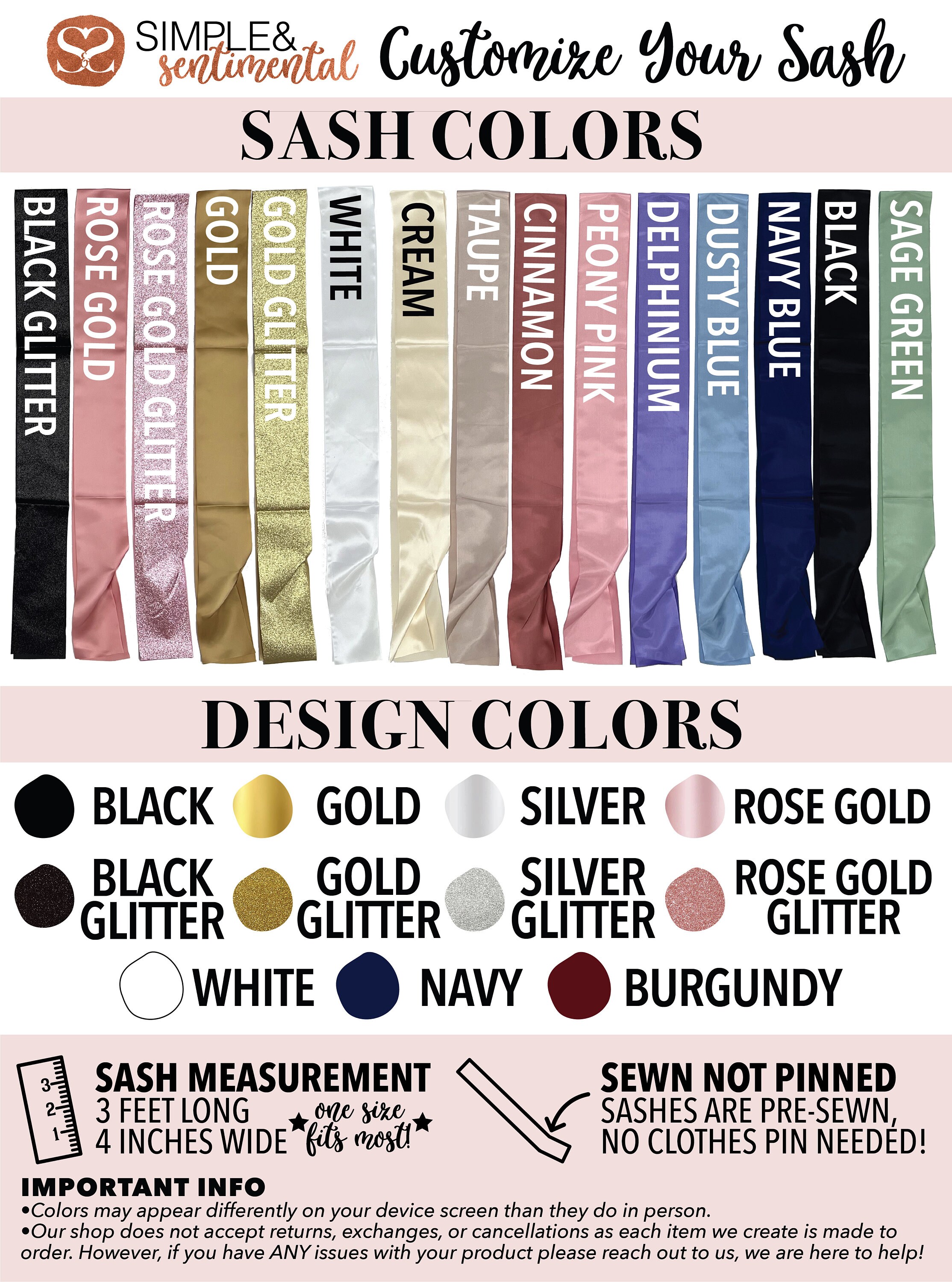 Custom Text Satin Sash Custom Quote Sash Custom Sash - Etsy