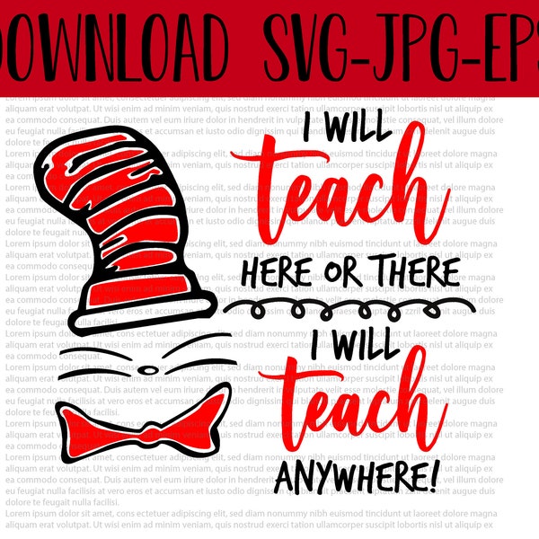 Dr Seuss Teacher Svg - Etsy