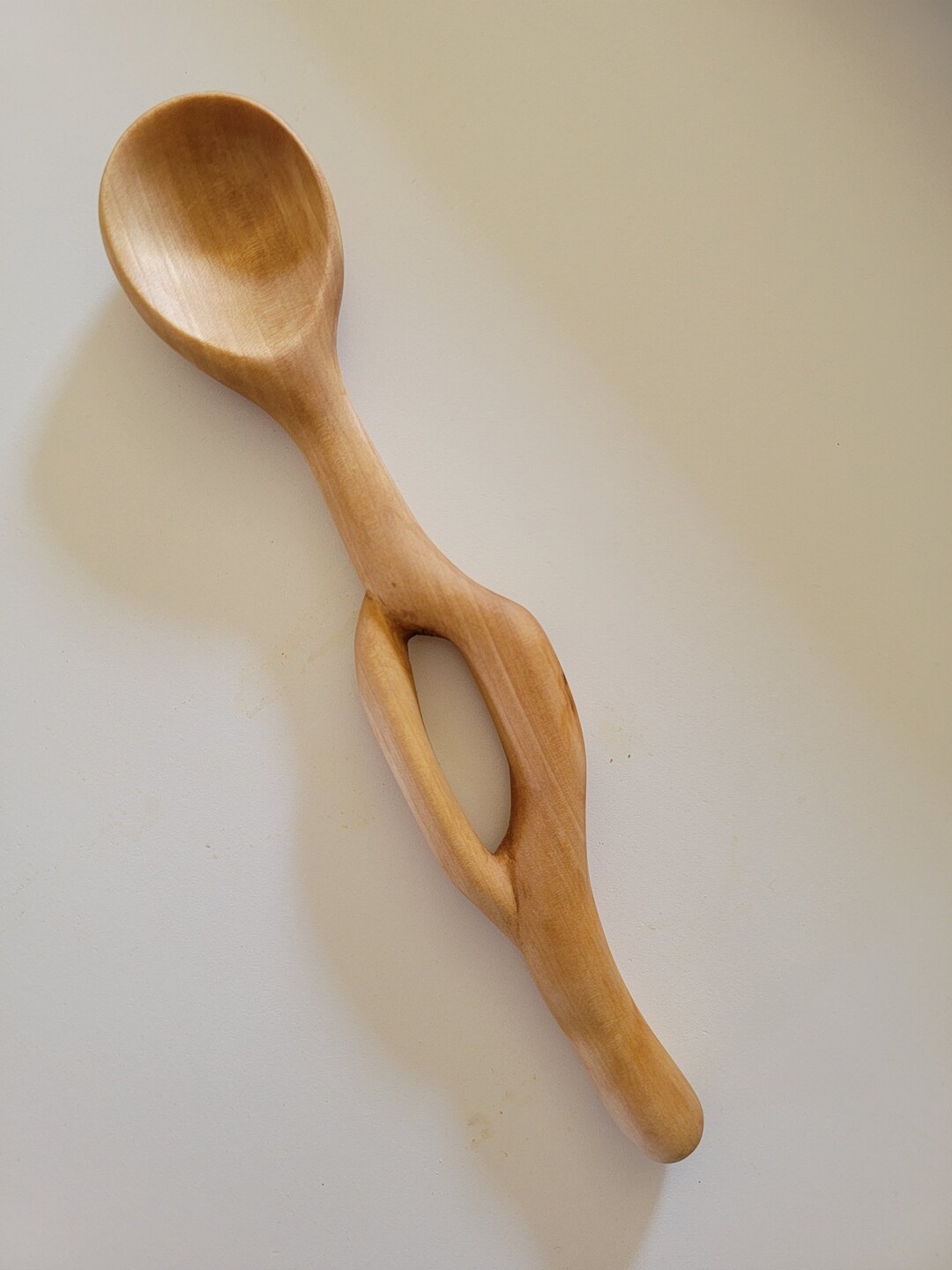 Hand-carved Birch Spoon With Artistic Split Handle | Unique Kitchen ...