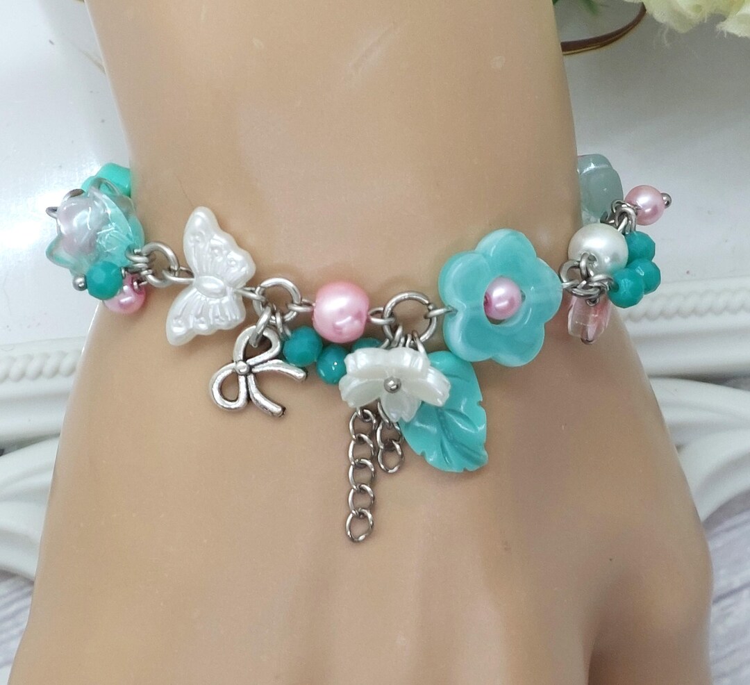 Beaded Cottagecore Bracelet, Whimsical Aesthetic Jewelry, Beaded ...